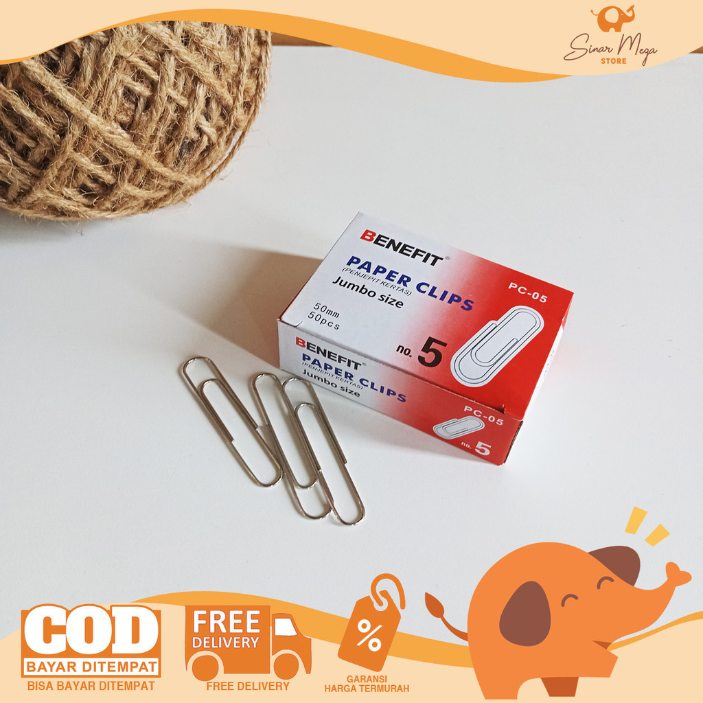 Jual Benefit Paper Clip PC-05 No.5 Penjepit Penjilid Kertas Ukuran ...