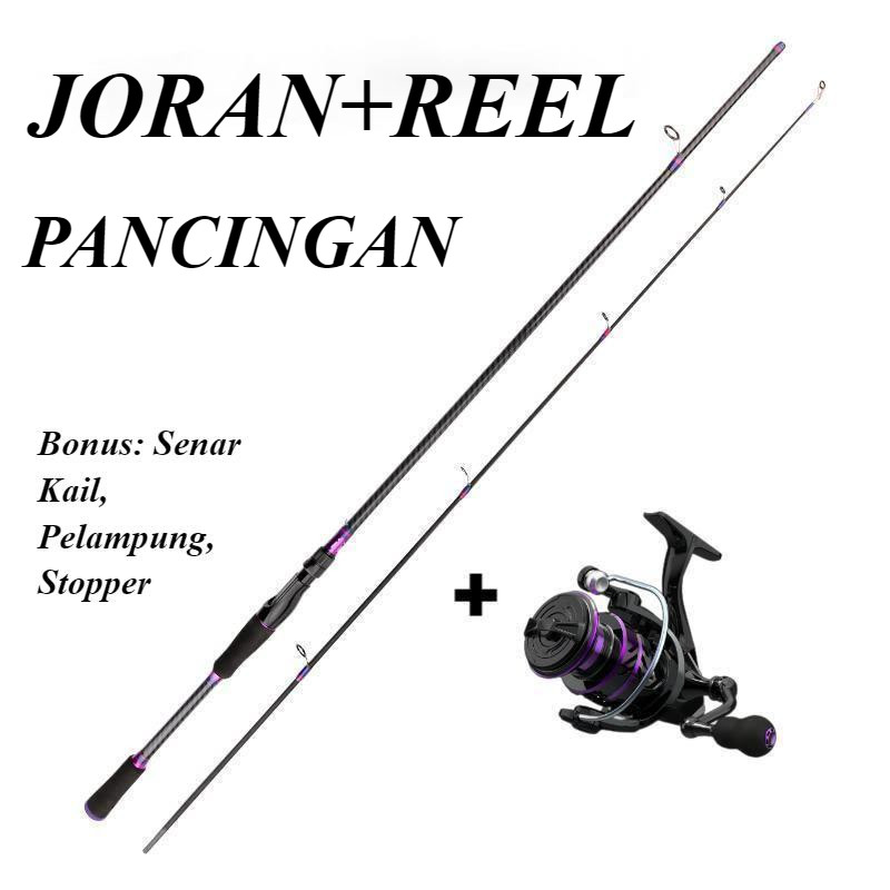 Jual Joran+Reel SET 1.8M~2.1M dan Reel Metal Spool Ungu | Shopee Indonesia