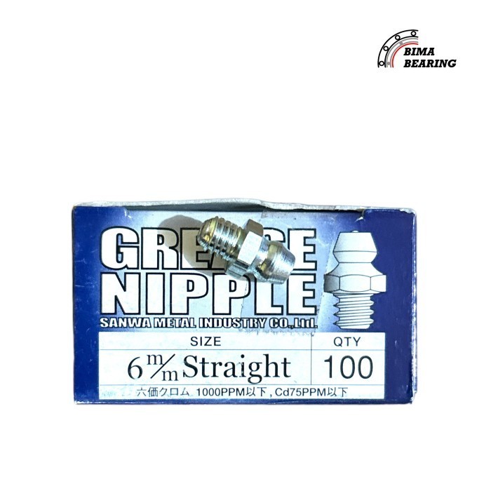 Jual Grease Nipple 6Mm Lurus Str Sanwa JAPAN Nepel Gemuk M6 6 Mm ...