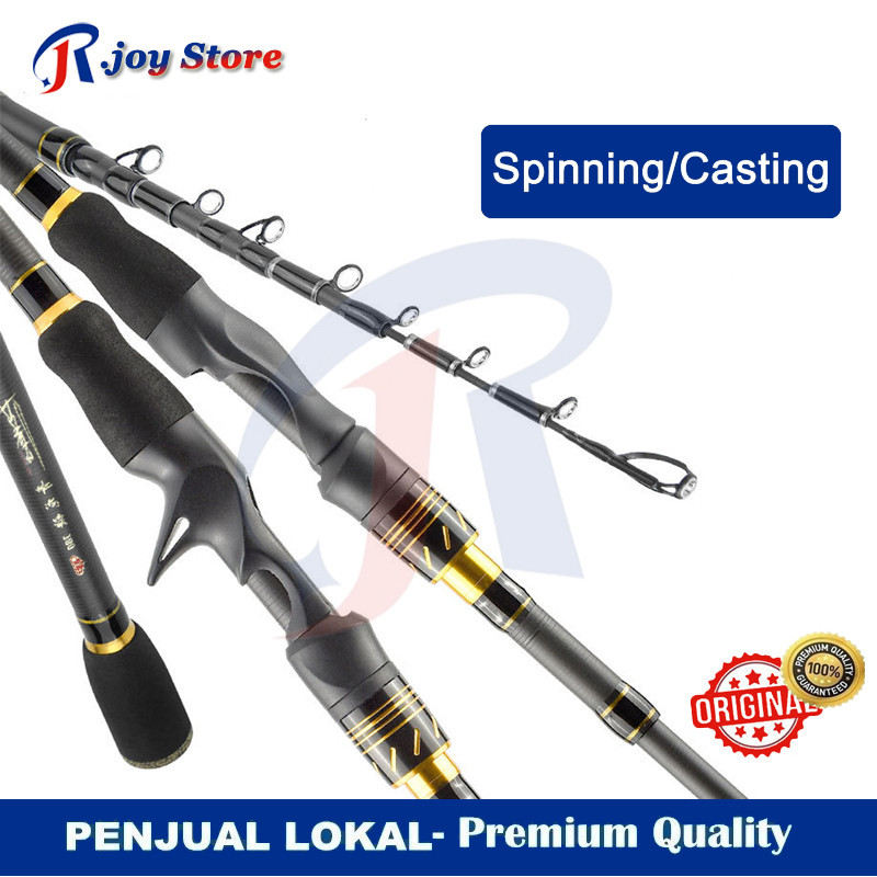 Jual R.joy Carbon Spinning Rod Casting Rod Ultralight Fishing Rod Combo SET Joran Pancing ...