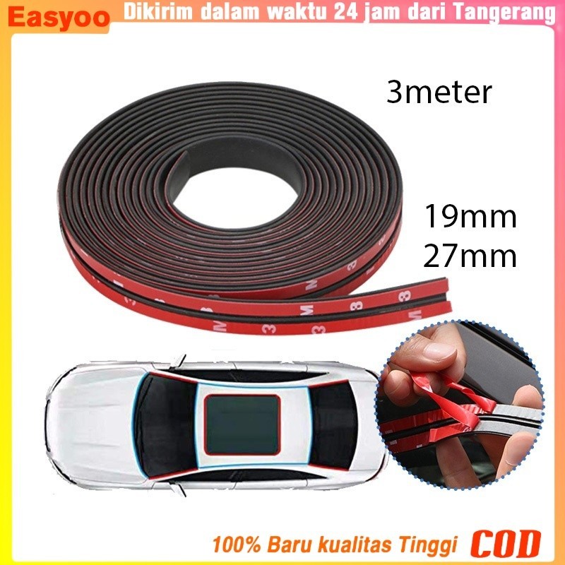 Jual 3 Meter Kaca Mobil Strip Segel Karet Mobil 14mm/19mm/27mm /Debu ...