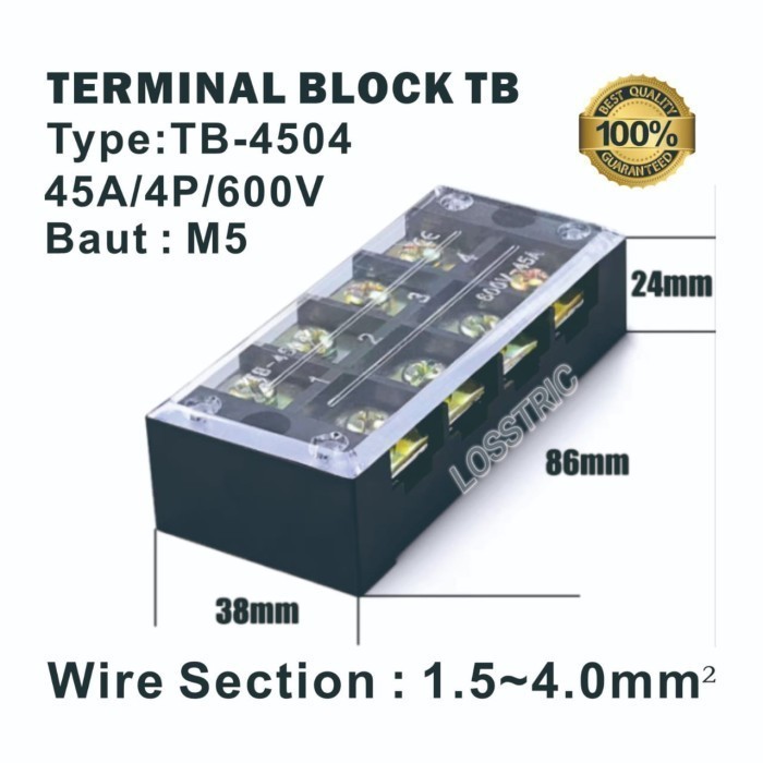 Jual TERMINAL BLOCK TB 4504 (45A 4Pole) | Shopee Indonesia