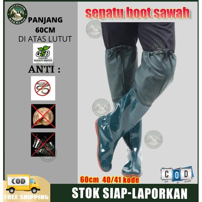 Jual Sepatu sawah panjang / sepatu bots panjang pria sawah / sepatu but ...