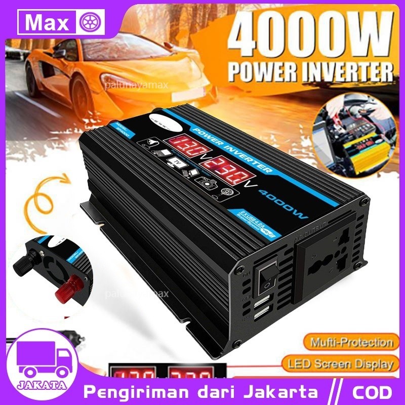 Jual Inverter Daya Mobil 4000W Dengan Tampilan Usb Dan Led, Konverter ...