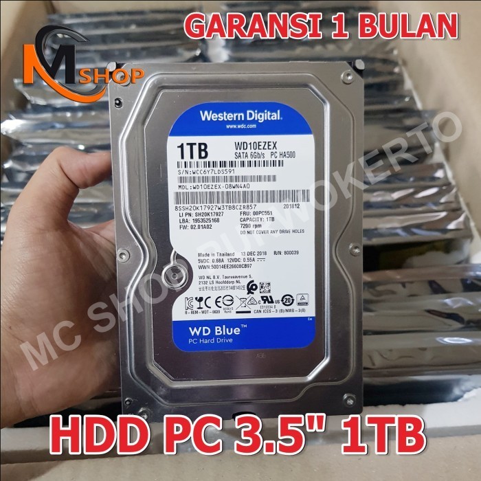 Jual Hdd 1TB PC 3.5inch untuk komputer atau cctv - WD BLUE | Shopee ...