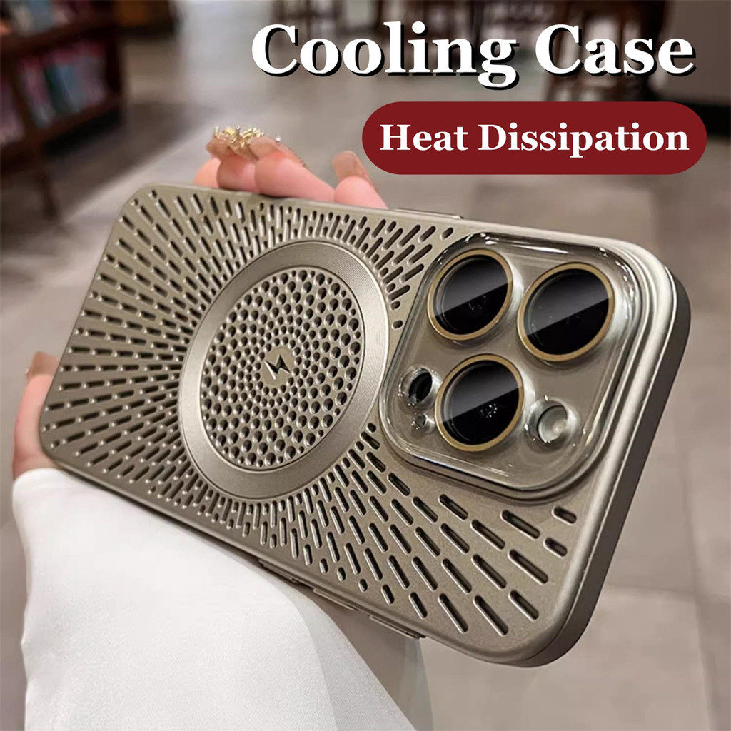 Jual Luxury Breathable Heat Dissipation Magnetic Phone Case for IPhone ...