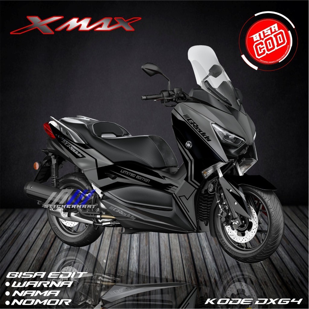 Jual Sticker decal full body Yamaha Xmax Grafis Simpel Hitam Abu ...