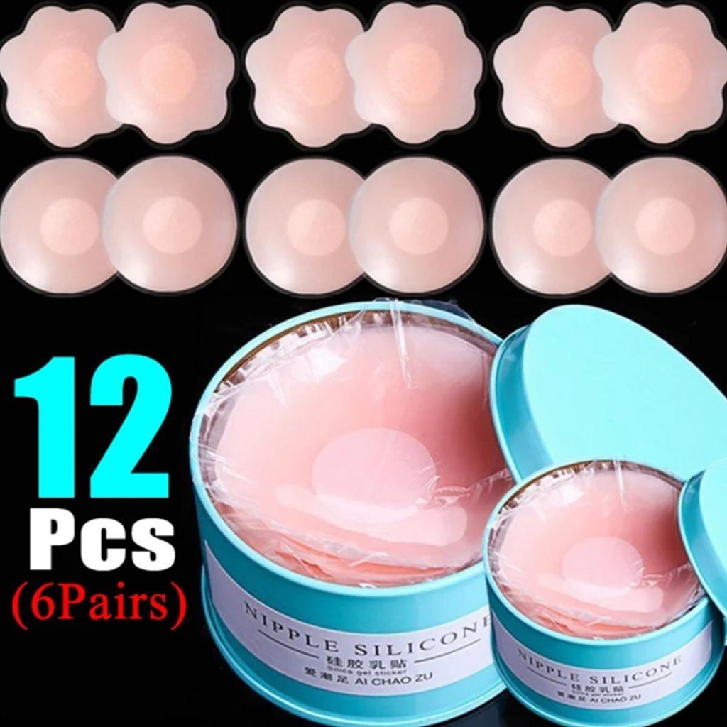 Jual 12 Buah / Kotak Silikon Bra Push Up Bra Tempel Penutup Puting ...