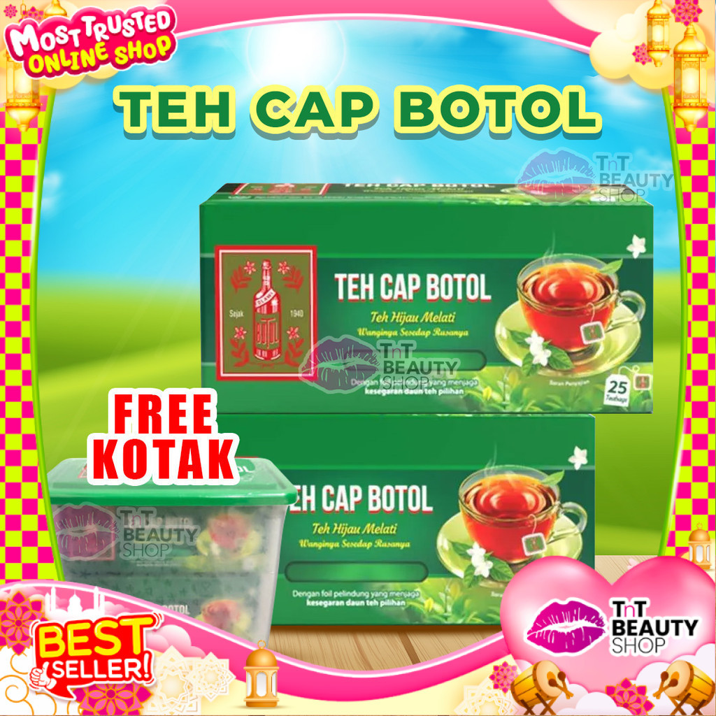 Jual TEH CAP BOTOL Teh Hijau Aroma Melati Isi 25 Tea Bags - Paket ...