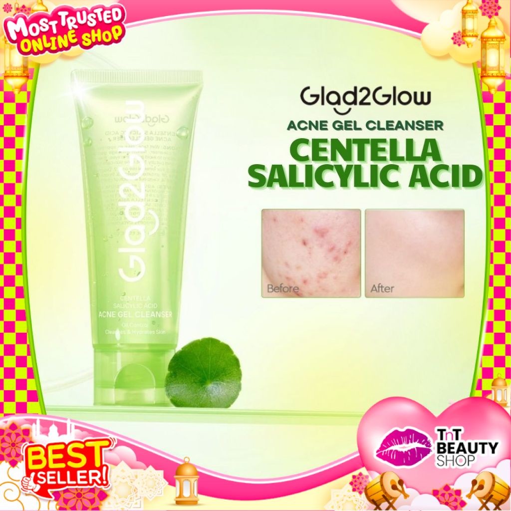 Jual Glad2Glow Centella Salicylic Acid Acne Gel Cleanser 70ml Facial ...