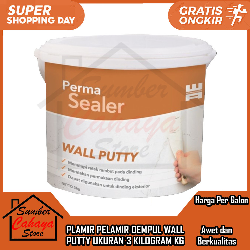 Jual Plamir Dempul Tembok Permasealer Wall Putty 3 Kg Plamur Pelamir ...