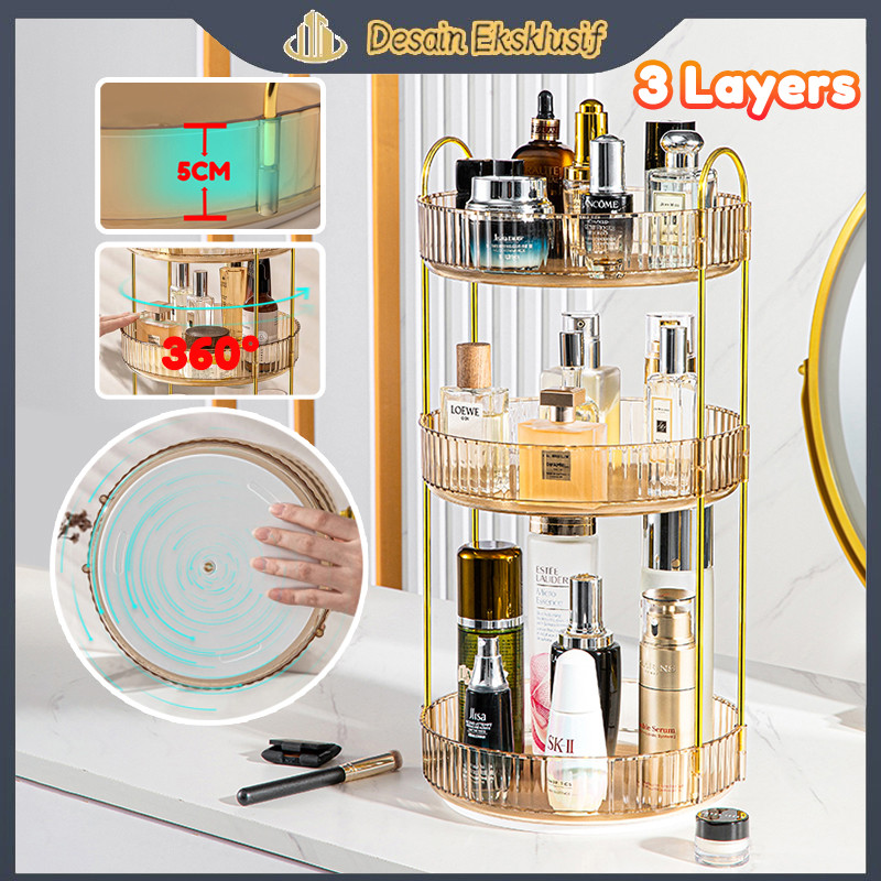 Jual Rak Makeup Gold/Rak Gold/Estetik Rak Serbaguna/Rak Kosmetik Dua ...