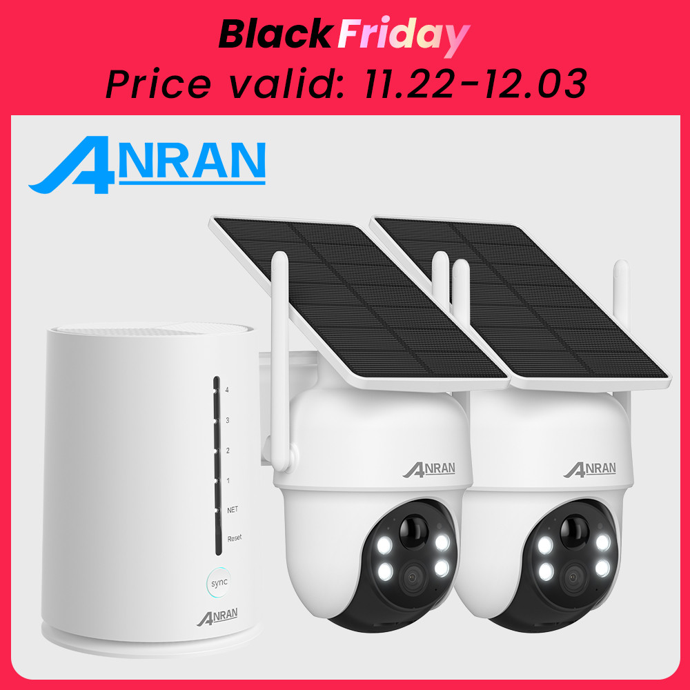 Jual ANRAN 2K Wireless Solar Battery Camera Kit 360° PTZ Surveillance Security Outdoor Wifi ...