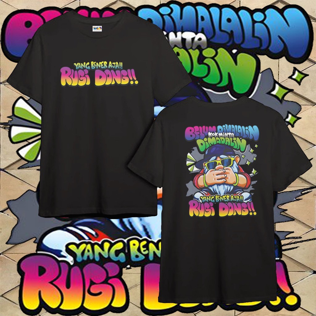 Jual T-SHIRT KAOS DISTRO KATA-KATA (RUGI DONG) | Shopee Indonesia