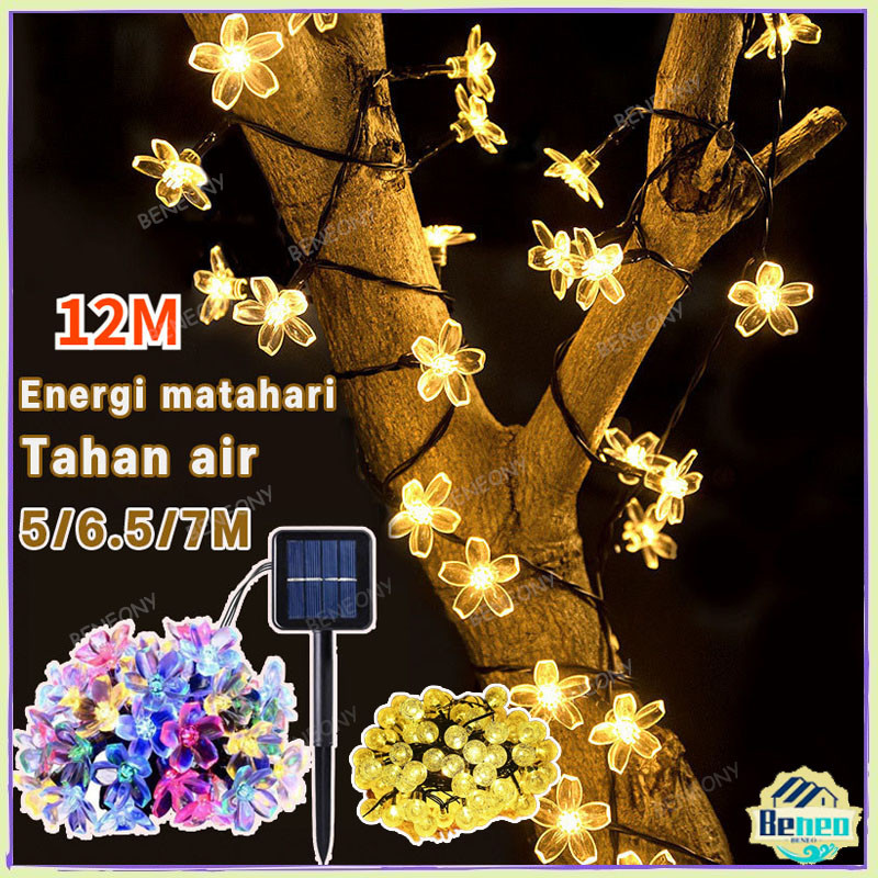 Jual 5/6.5/7/12M / 100 LED Lampu Tenaga Surya Anti Air Solar Lampu ...