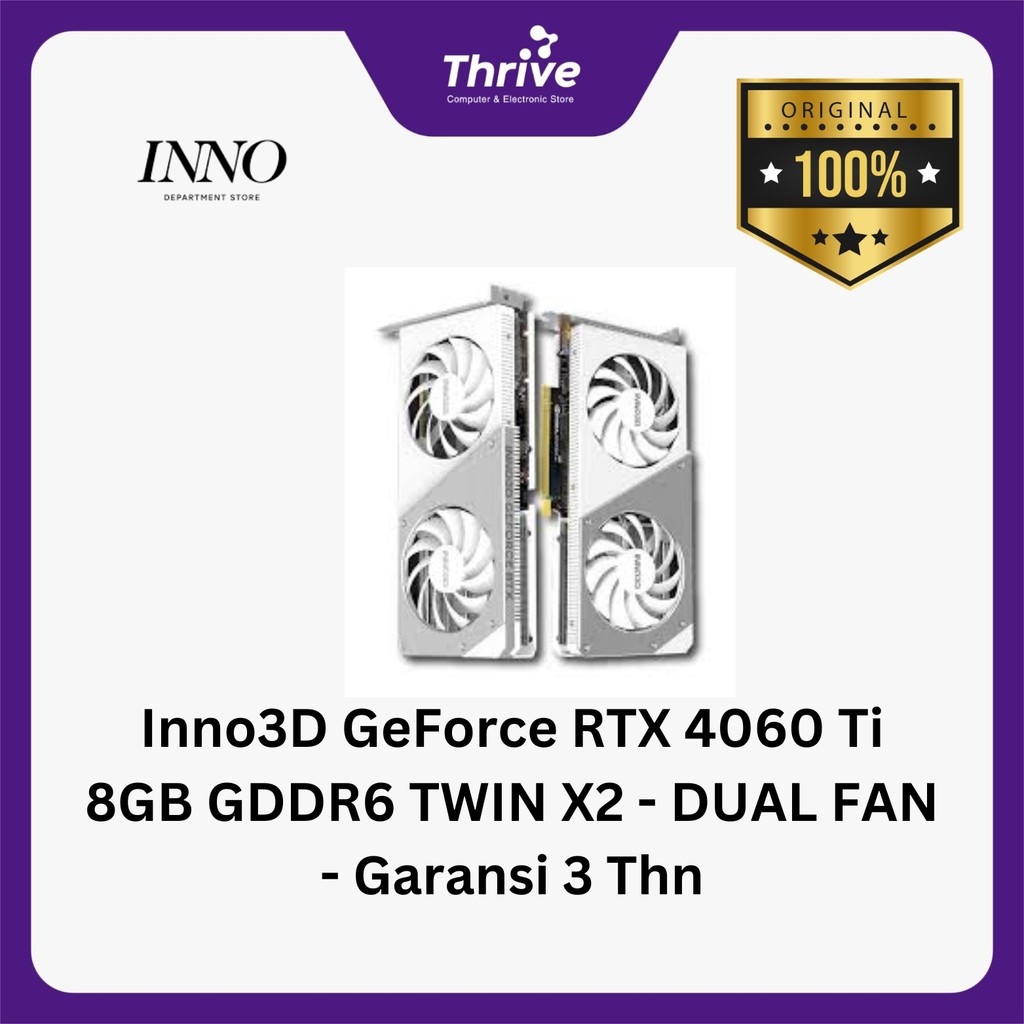 Jual Inno3D GeForce RTX 4060 Ti 8GB GDDR6 TWIN X2 - DUAL FAN - Garansi 3 Thn | Shopee Indonesia