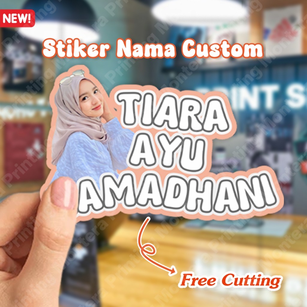Jual Cutting Stiker Tulisan Nama dan Foto Wajah Custom Tahan Air bisa ...