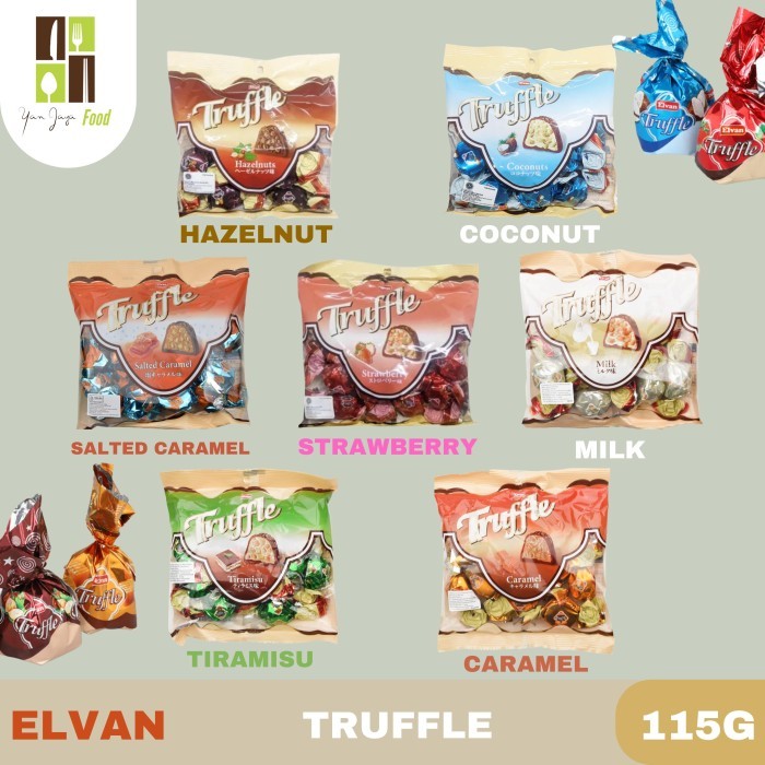 Jual Elvan Truffle Coconut / Hazelnut / Strawberry / Caramel / Milk / Tiramisu / Salted Caramel ...