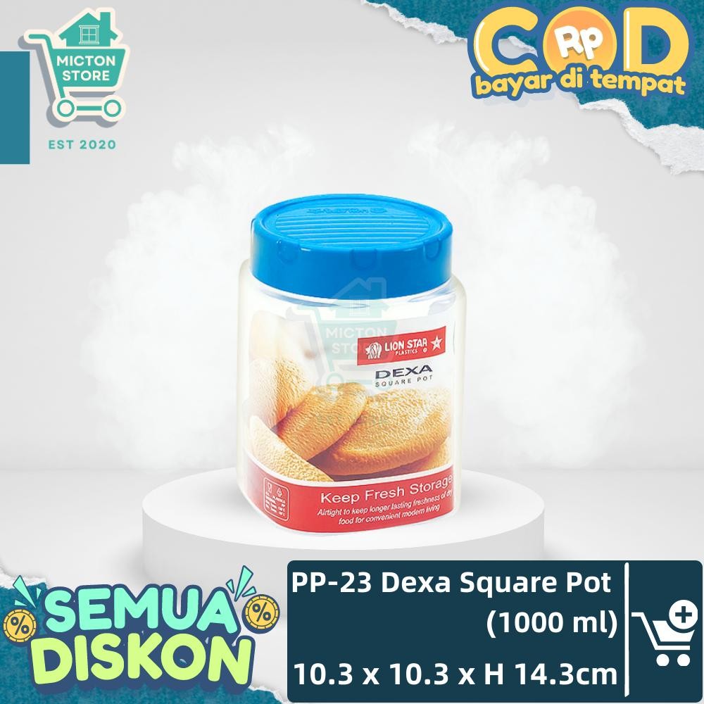 Jual MICTON Lion Star PP-23 Dexa Square Pot (1000 ml) Toples Premium ...