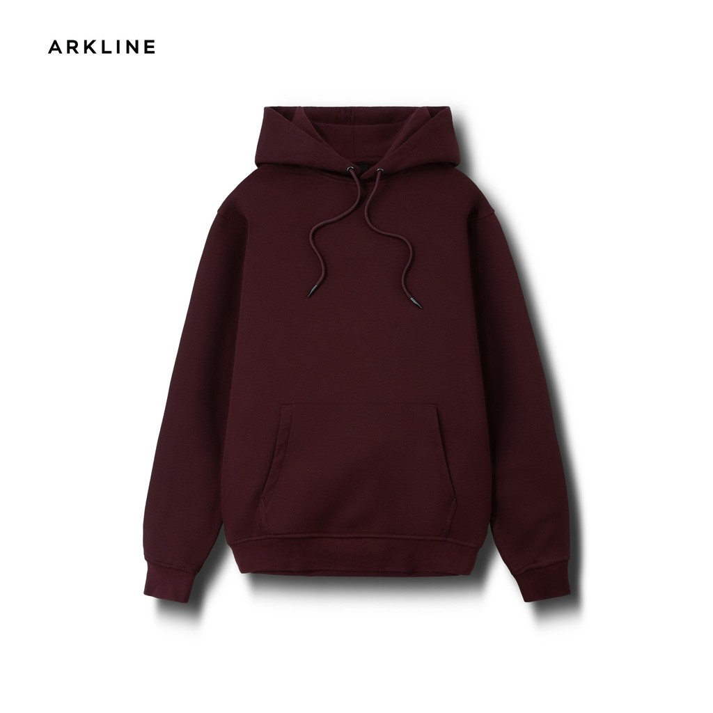 Jual Arkline Solid Basic Pullover Hoodie Maroon | Shopee Indonesia