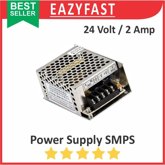 Jual PSU SMPS DC 24V 2A Power Supply Switching 24 V Volt 2 A Ampere Adaptor Trafo Jaring ...