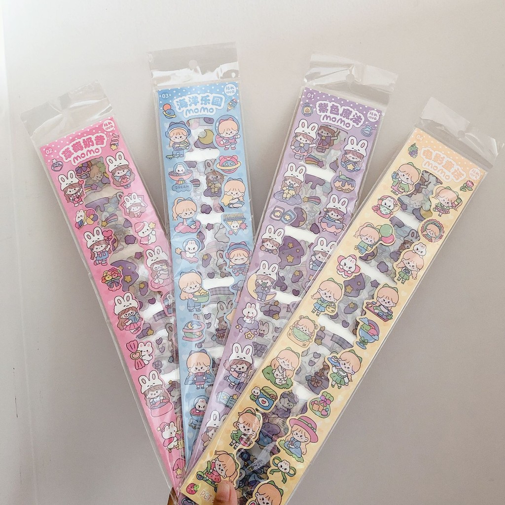 Jual Stiker Panjang Karakter Cute Girl Daily Cute / Sticker Kartun ...