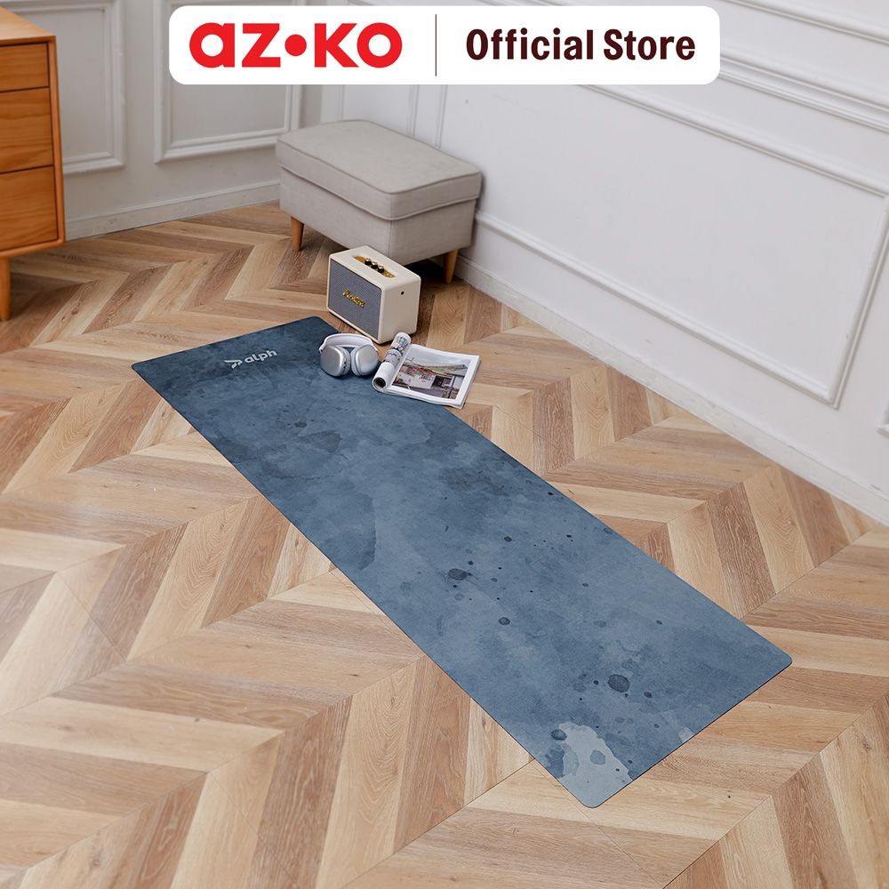 Jual AZKO Alph Matras Yoga Lipat Suede Rubber Sea - Biru Teal Mat Alas ...