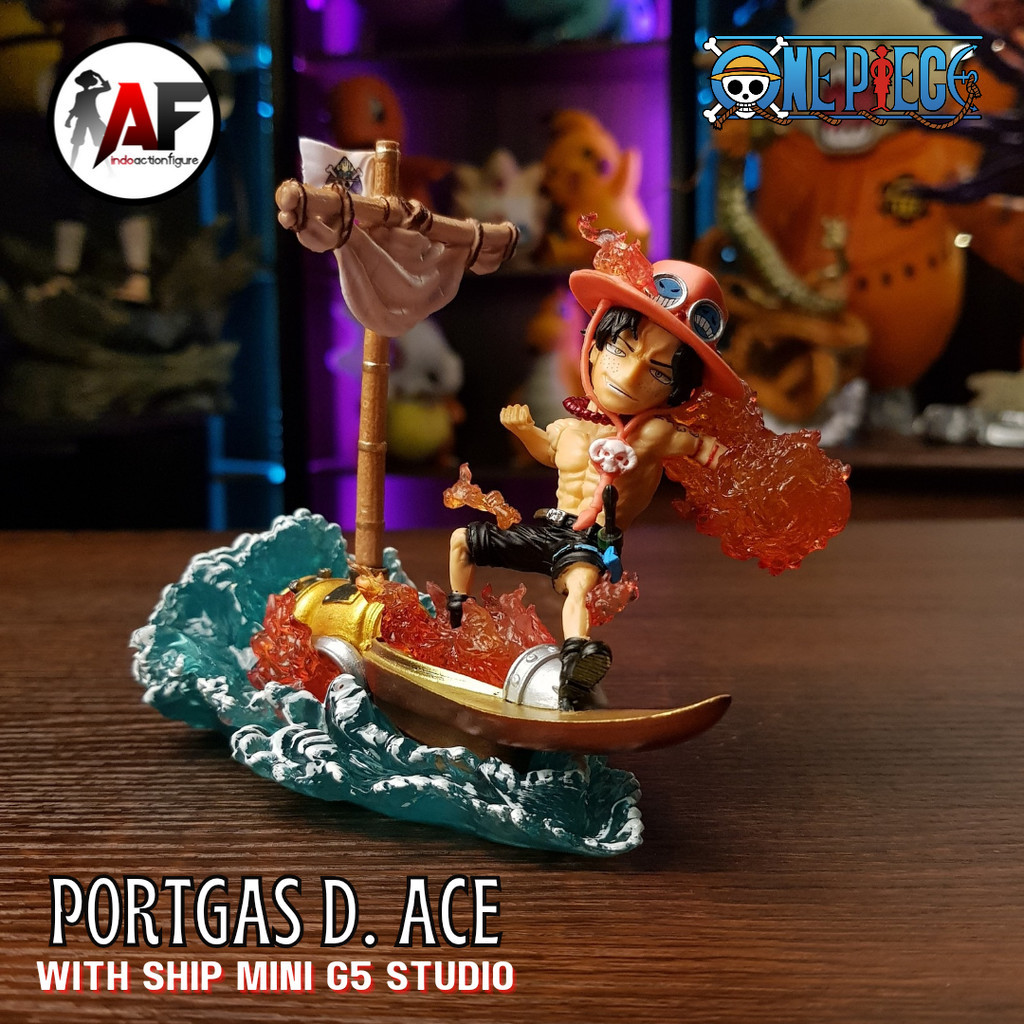 Jual Action Figure One Piece Portgas D. Ace with Ship mini G5 Studio ...