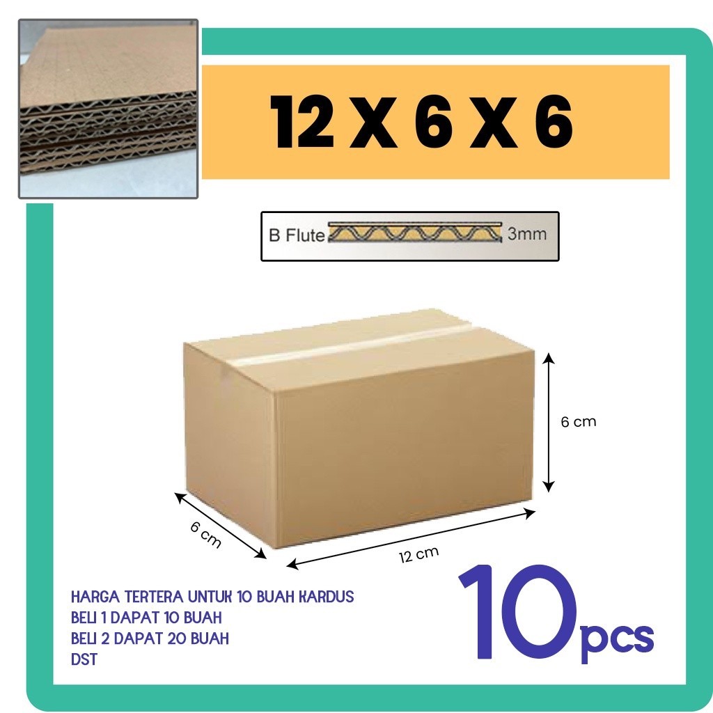 Jual 10 BUAH Kardus Karton DUS 12X6X6 CM single wall craft KUAT KAKU ...