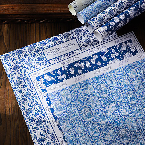 Jual Kertas Buket Bunga Biru Putih Flower Bouquet Wrapping Paper ...