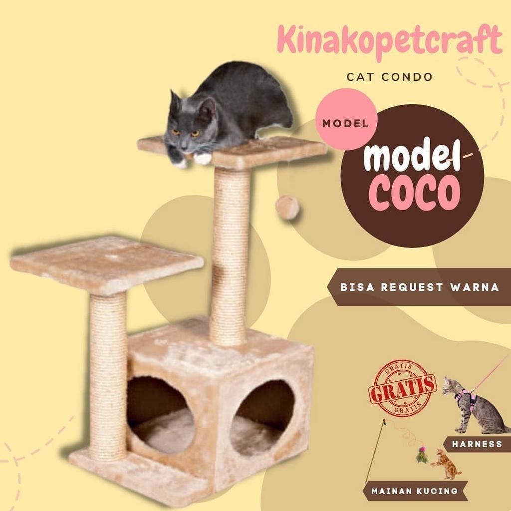Jual CAT TREES GARUKAN KUCING/ CAT CONDO/ MAINAN KUCING ANJING/ MAINAN ...