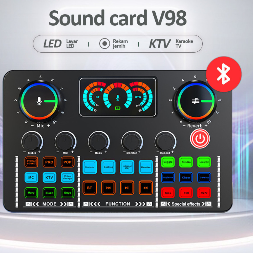 Jual V98 live soundcard Dedicated sound card for YouTube Facebook ...