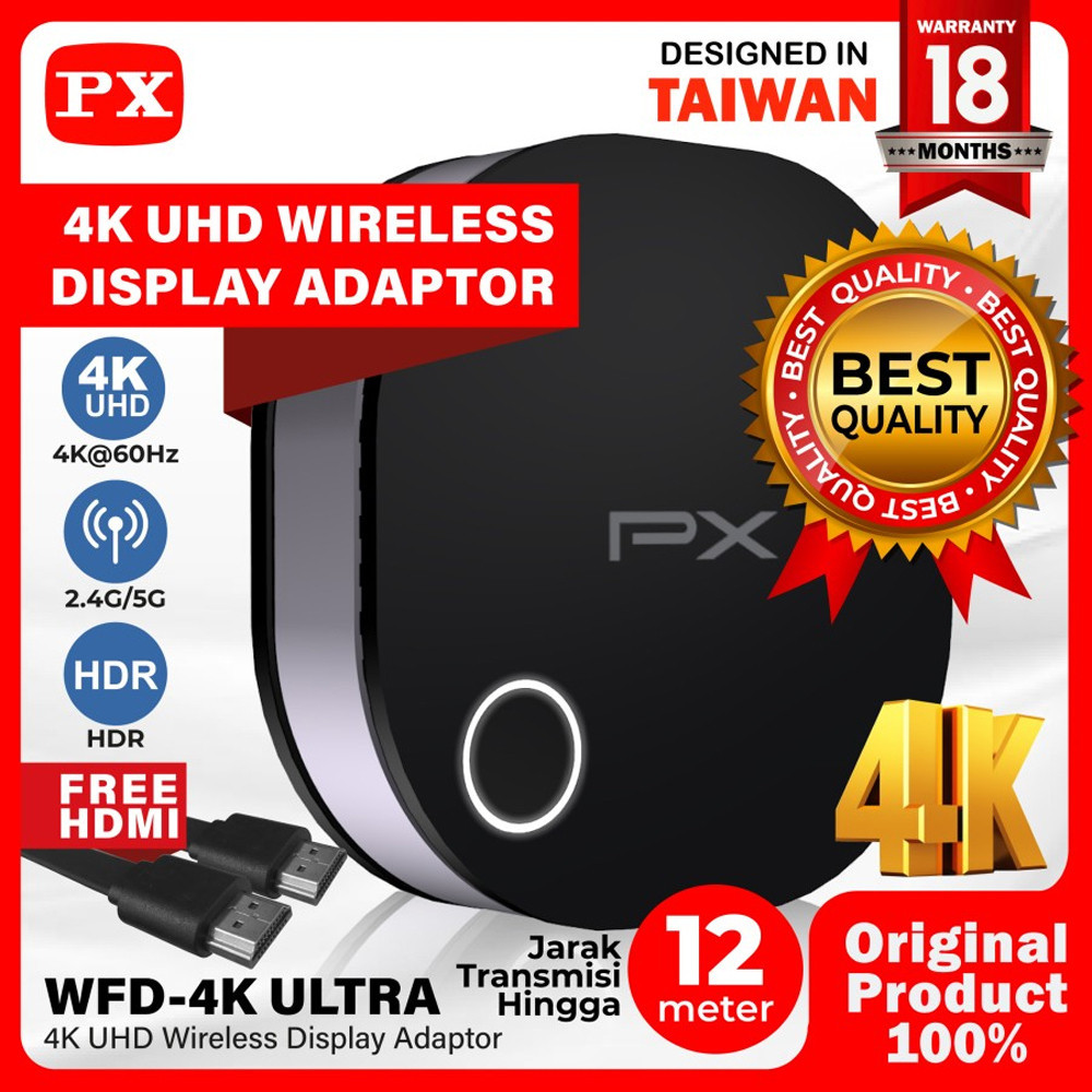 Jual PX Wireless HDMI Audio Video Receiver Display TV 4K 60Hz WFD-4K ...