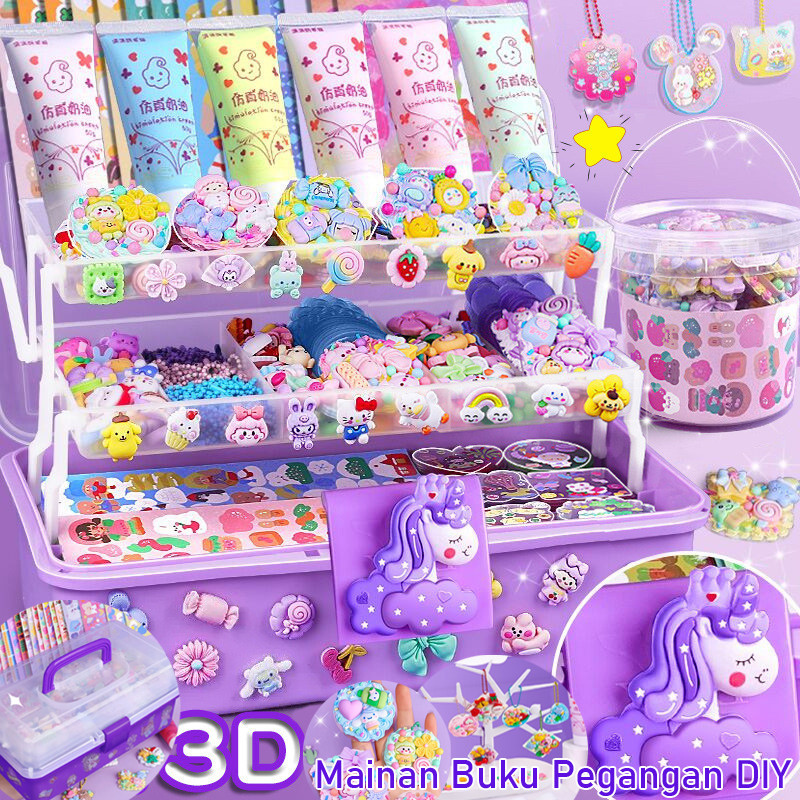 Jual Gantungan Kunci Akrilik DIY Keychain Set Kartu Stiker Mainan DIY ...