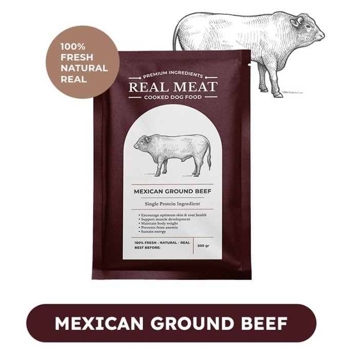 Jual REAL MEAT Mexican Ground Beef Cooked Dog Food Makanan Anjing ...