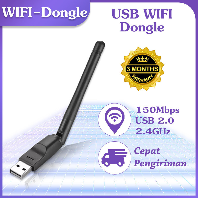 Jual USB Wifi Dongle Wireless Adapter Receiver WI-FI Komputer PC Laptop Set Top Box 150Mbps ...