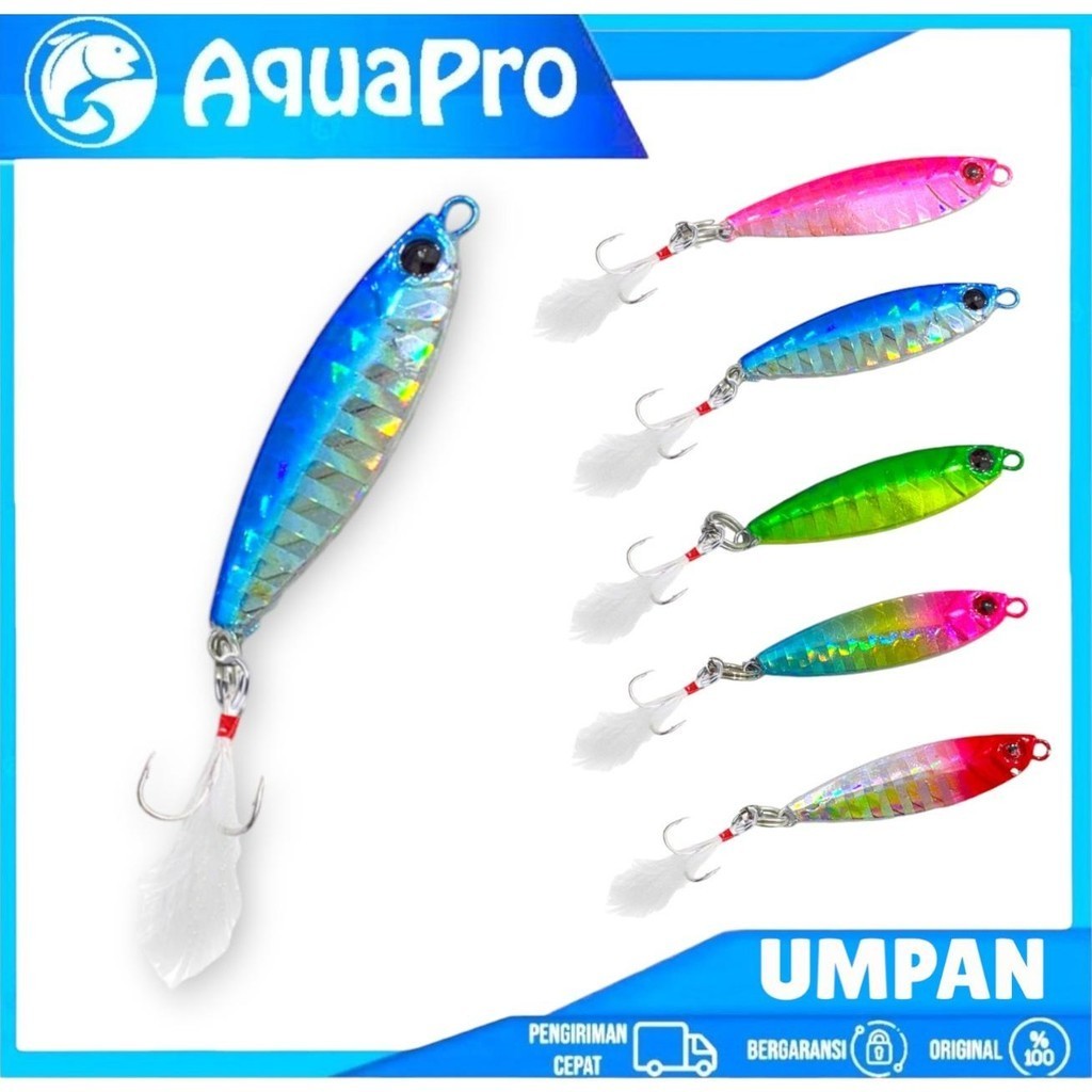 Jual Umpan pancing Lure Luya 7g 10g 15g pelat besi kecil kait Pancing ...
