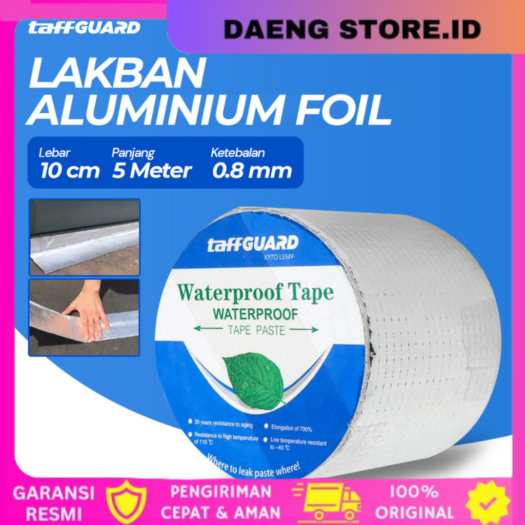 Jual Lakban Aluminium Foil Butyl 0.8 mm Waterproof 10 cm x 5 m Lakban Anti Bocor Anti Air Tahan ...