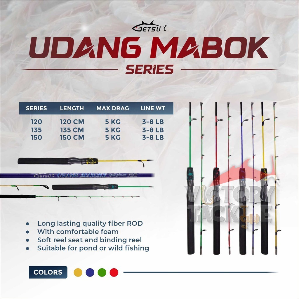 Jual Joran Getsu Udang Mabok Power Fiber Solid Rod Mancing Udang ...