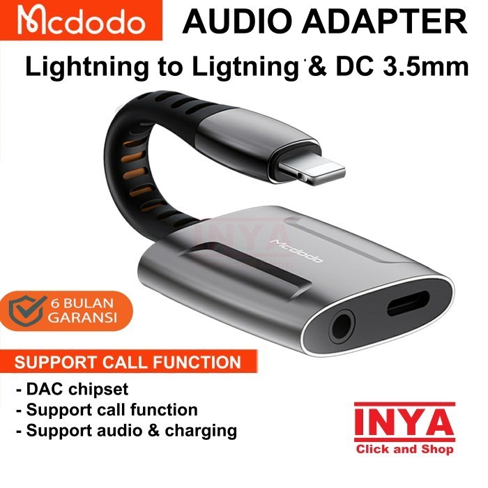 Jual BEST- MCDODO CA-6340 AUDIO ADAPTER SPLITTER Lightning to Lightning ...