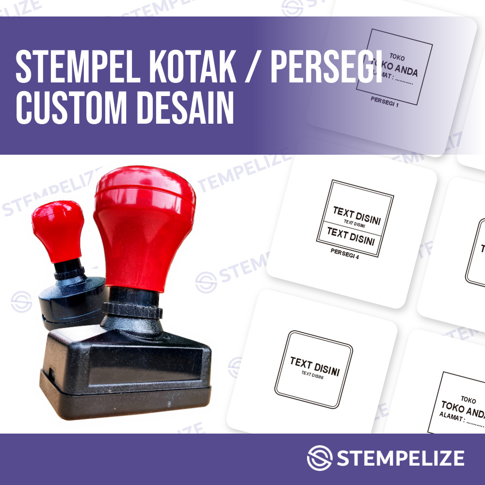 Jual Stempel Kotak / Persegi Custom Desain | Shopee Indonesia