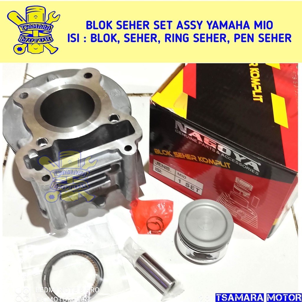 Jual BLOK SEHER SET ASSY SILINDER BURING + SEHER + RING SEHER + PEN SEHER + CLIP PEN YAMAHA MIO ...