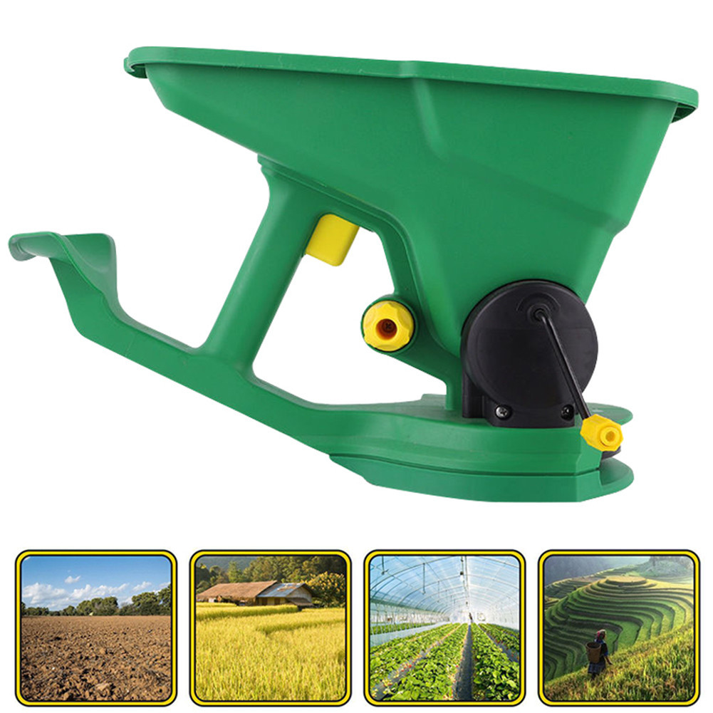 Jual 1.5L Gardener Hand Held Seed Spreader 5 Gear Hand Powered Spreader Gardening Seed Spreader ...