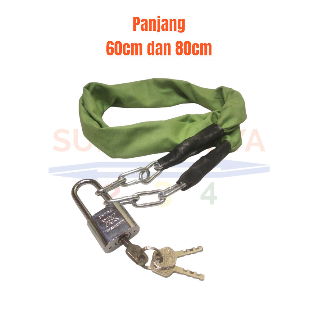 Jual Paket Gembok Rantai / Rante Gembok Kunci Sepeda Motor Rumah Pagar ...