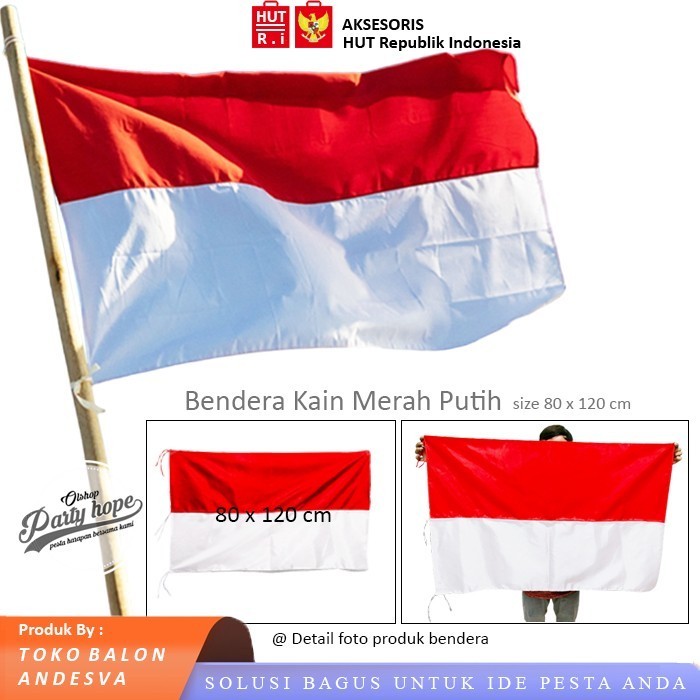 Jual [80x120cm] Bendera Merah Putih indonesia / Bendera Kain Merah ...