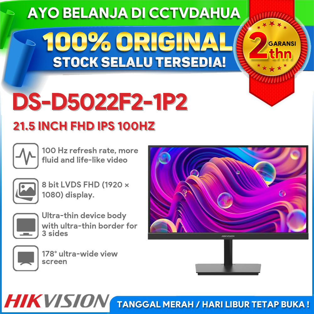 Jual HIKVISION DS-D5022F2-1P2 21.5 INCH FHD IPS 100HZ | Shopee Indonesia