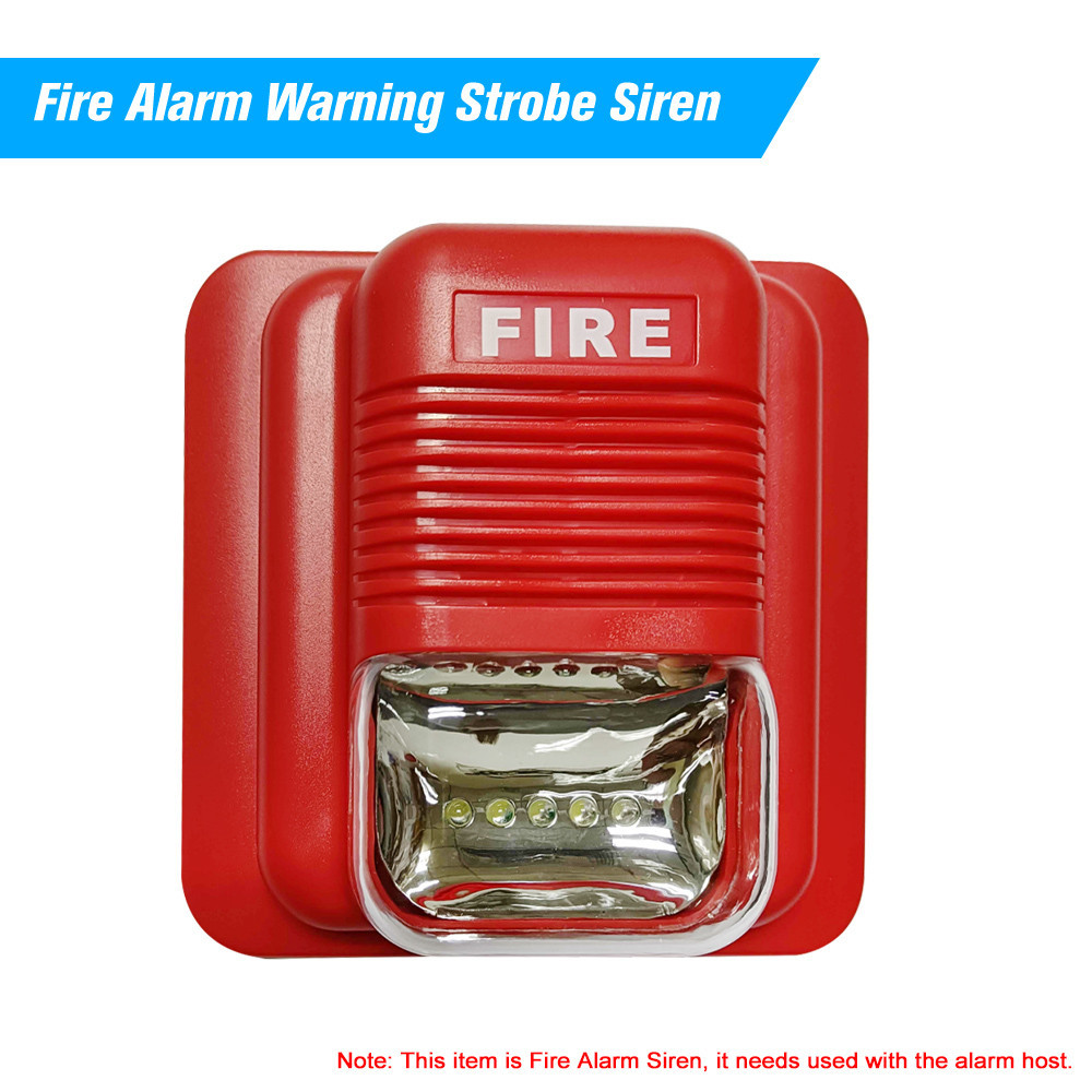 Jual Fire Alarm Warning Strobe Siren Horn Sound & Strobe Alert Security System for Home Office ...