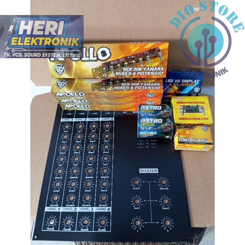 Jual paket lengkap kit mixer Yamaha 8 potensio plus panel atas 4 channel | Shopee Indonesia