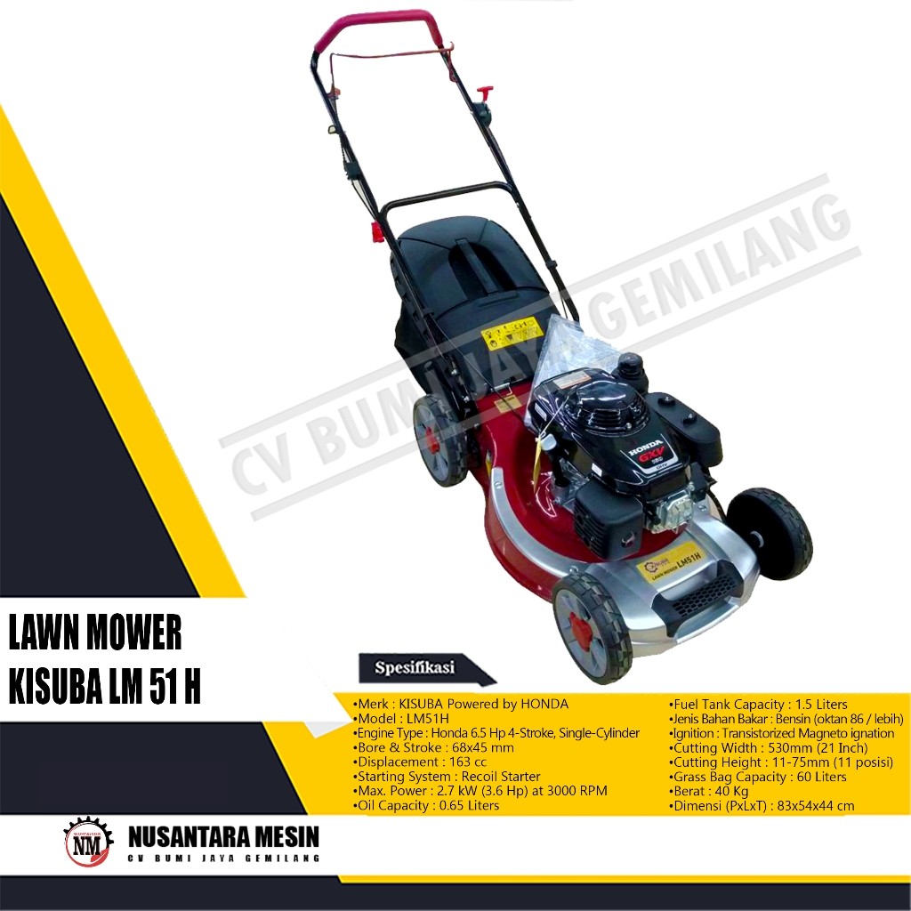 Jual MESIN POTONG RUMPUT DORONG / LAWN MOWER KISUBA HONDA LM 51 H | Shopee Indonesia