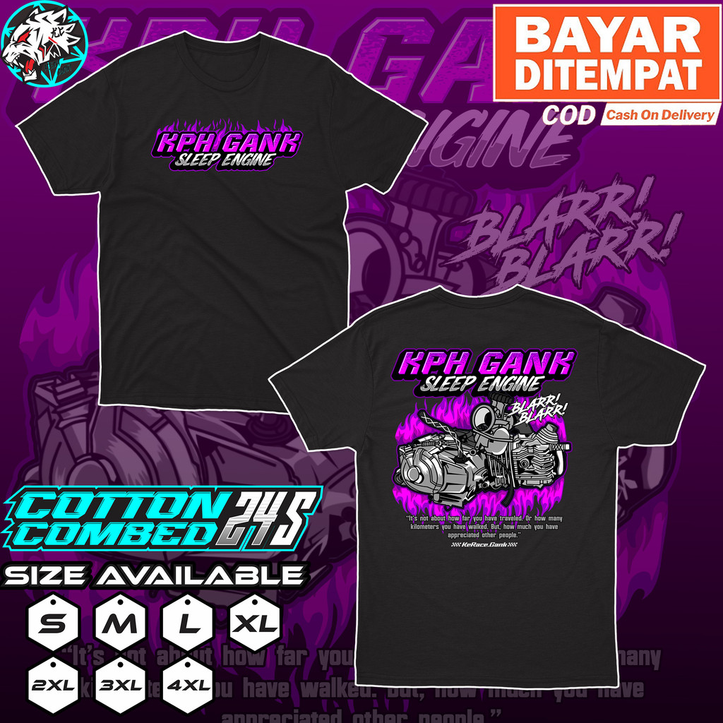 Jual Kaos Racing KPH Gank Sleep Engine Time To Fast Baju Distro Mekanik Kphgank125 Motor Honda ...